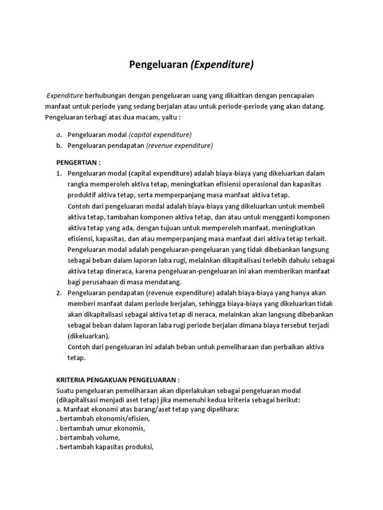 Pengeluaran MODAL | PDF