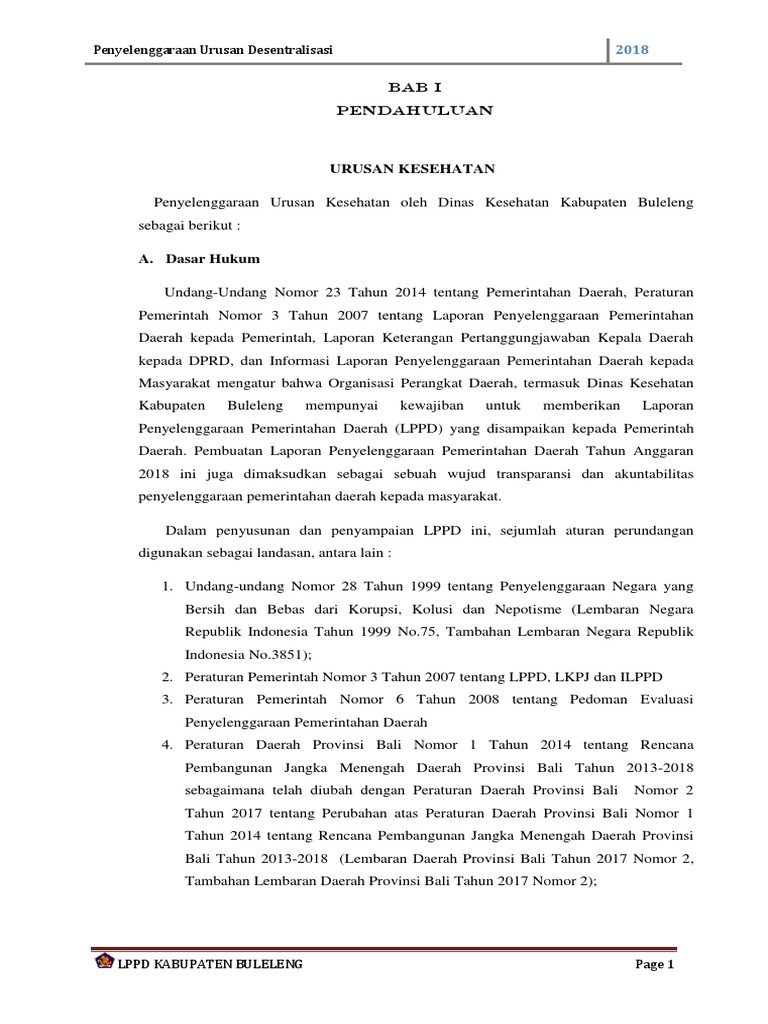 Laporan LPPD Dinas Kesehatan 2018 | PDF