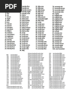 Números del 100 al 150 en inglés | PDF