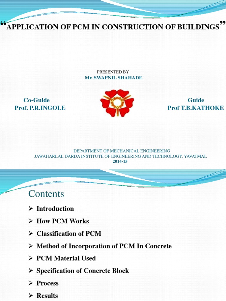 Application of PCM in Construction of Buildings | PDF | Branches Of ...