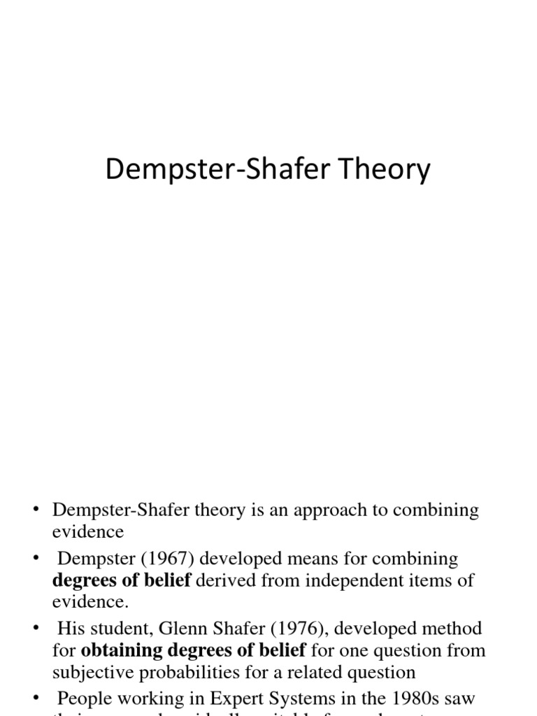 Dempster Shafer Theory | PDF | Probability | Probability And Statistics