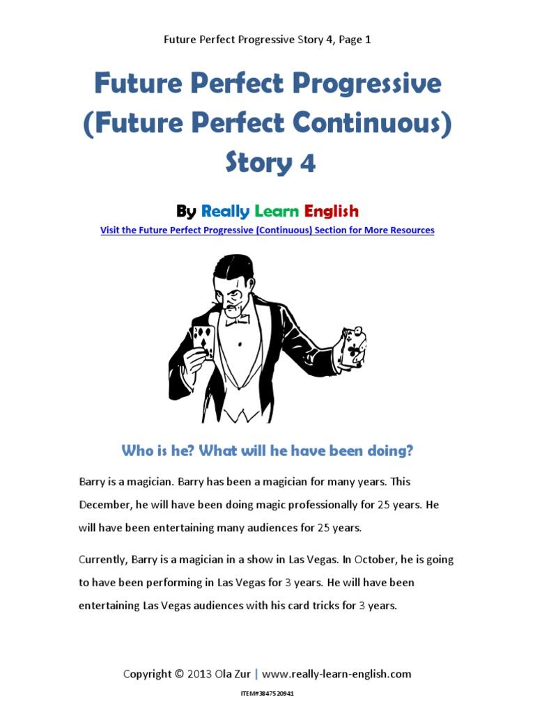 Future Perfect Progressive Story 4 | PDF | Question | English Grammar