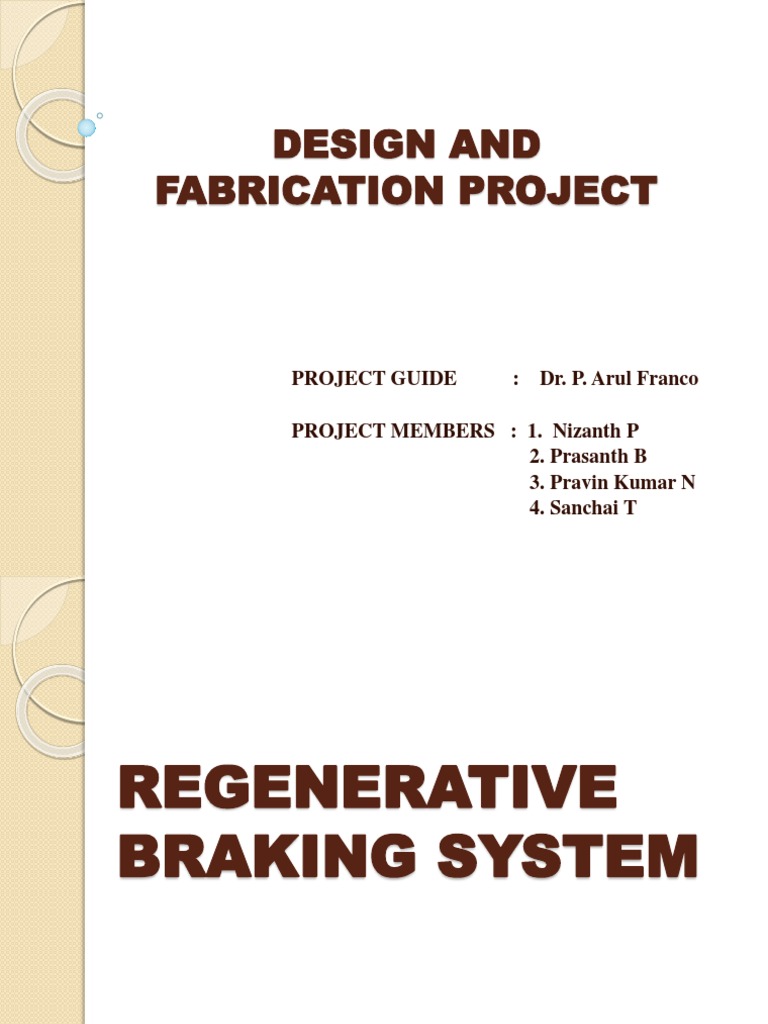 Regenerative Braking System Project | PDF | Brake | Vehicles
