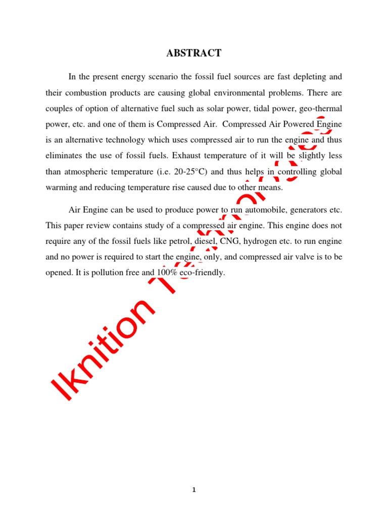 Design and Fabrication of Mini-Air Engine | PDF | Internal Combustion ...