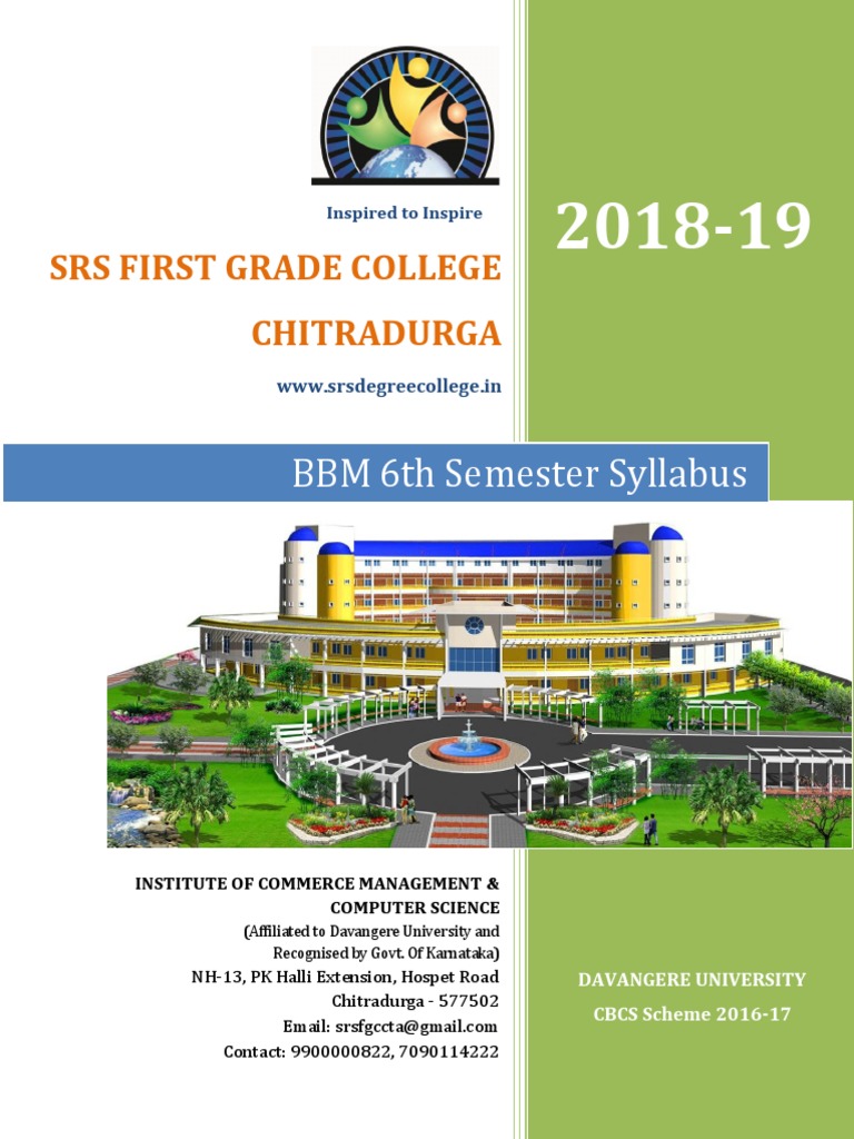 BBM 6th Semester Syllabus: Srs First Grade College Chitradurga | PDF
