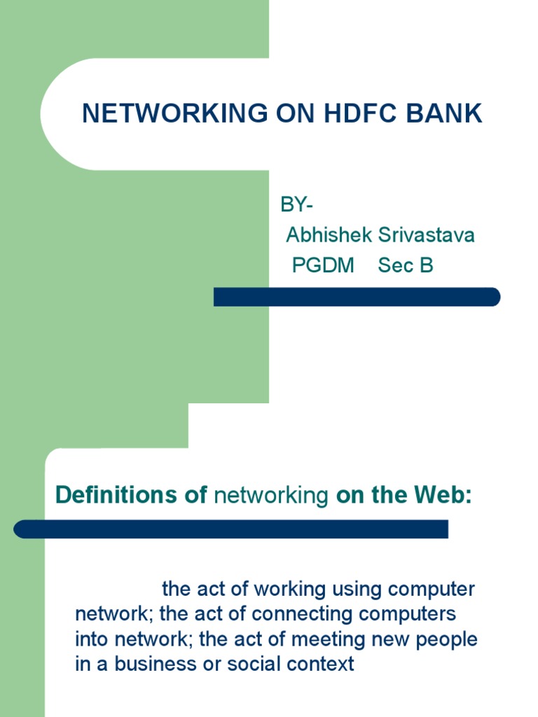 HDFC Bank Networking Overview | PDF | Banks | Economies