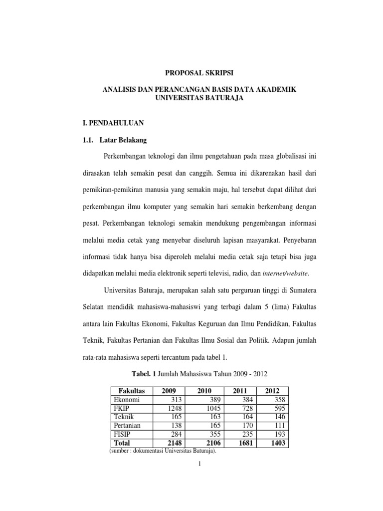Proposal Analisis Dan Perancangan Basis Data Akademik | PDF