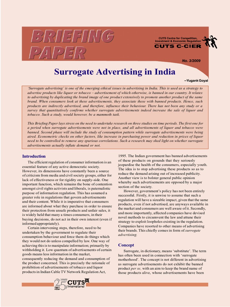 Surrogate Advertising in India: Yugank Goyal | PDF | Consumerism ...