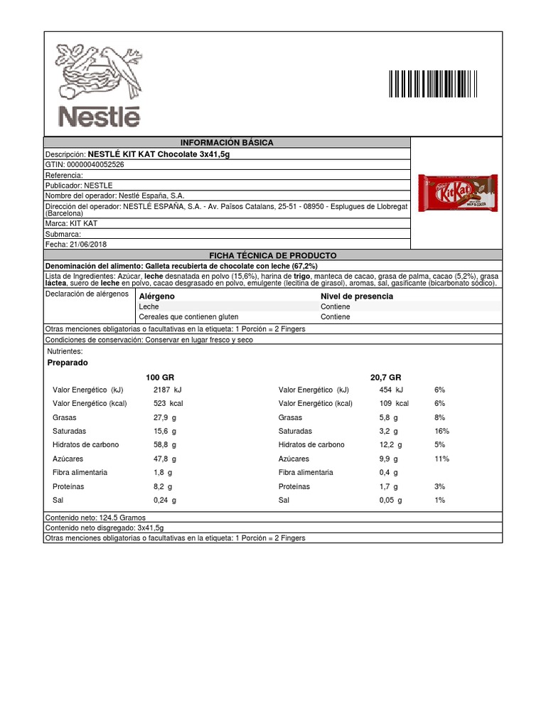 Kit Kat | PDF | Comida y bebida | Alimentos