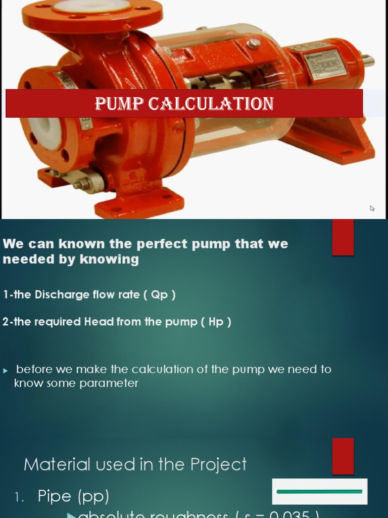 Pump Calculation | PDF | Pump | Valve