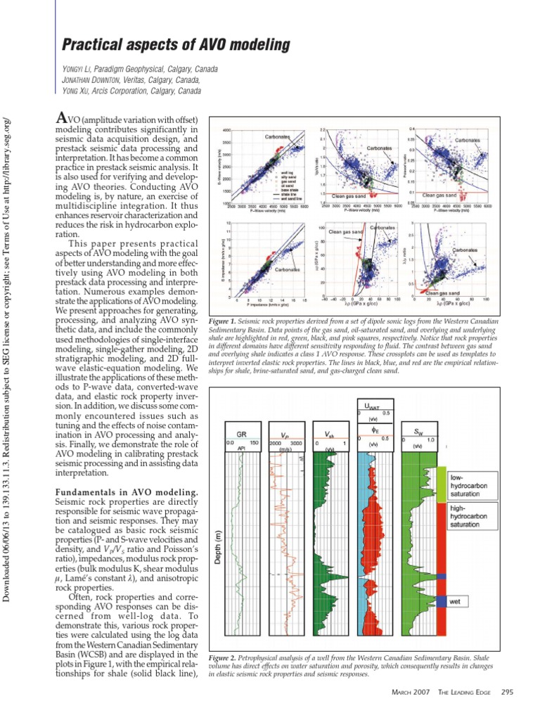 Avo Modelling PDF | PDF | Porosity | Reflection Seismology