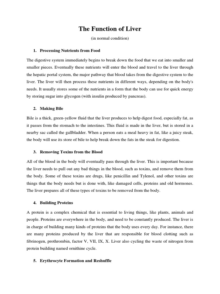 The Function of Liver-Amanda | PDF | Liver | Human Body