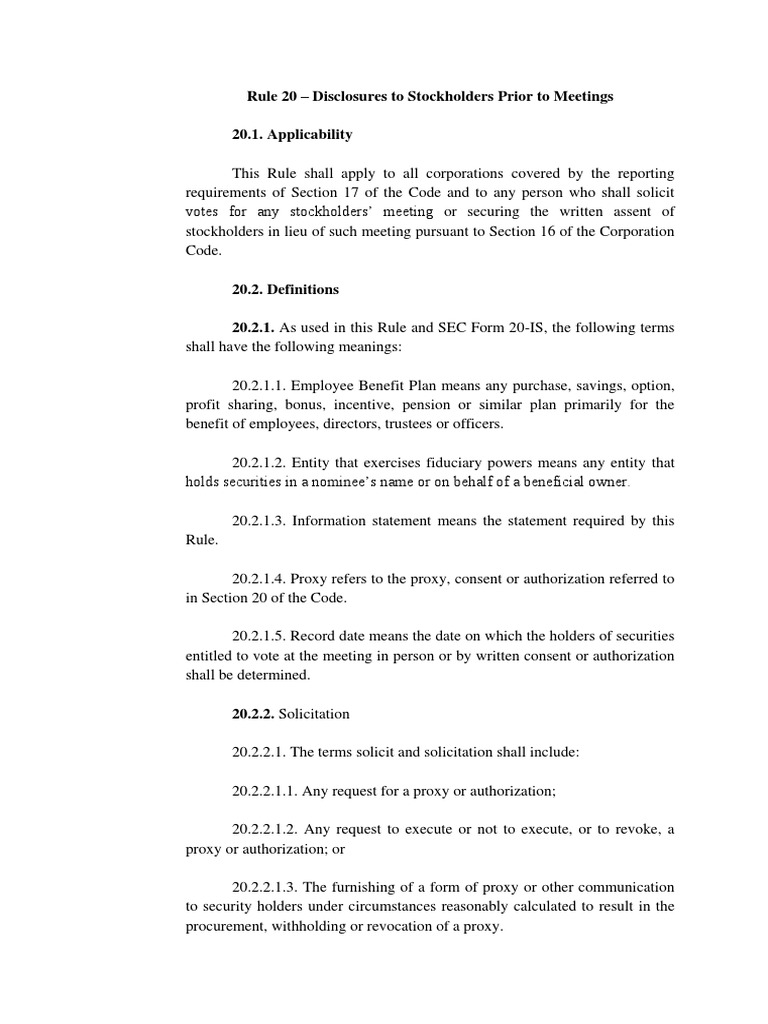 Proxy Solicitation | PDF | Proxy Voting | Securities (Finance)