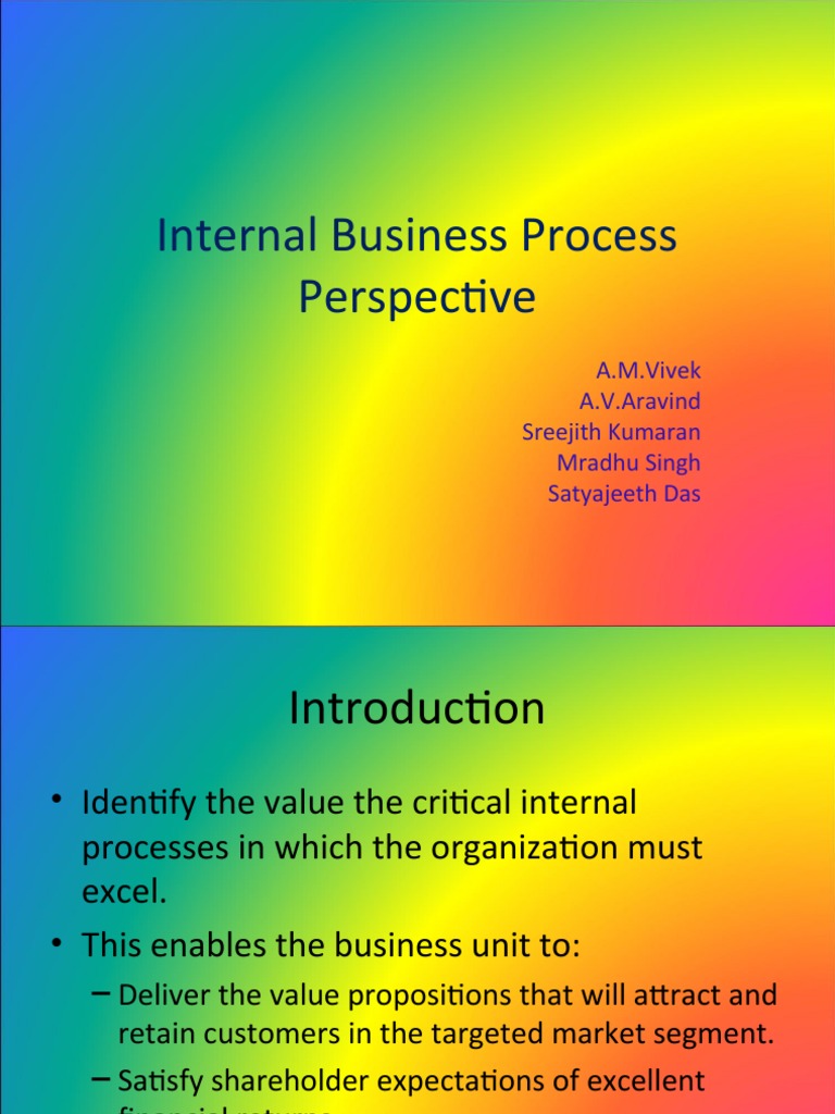 Internal Business Process Perspective | PDF | Customer | Evaluation