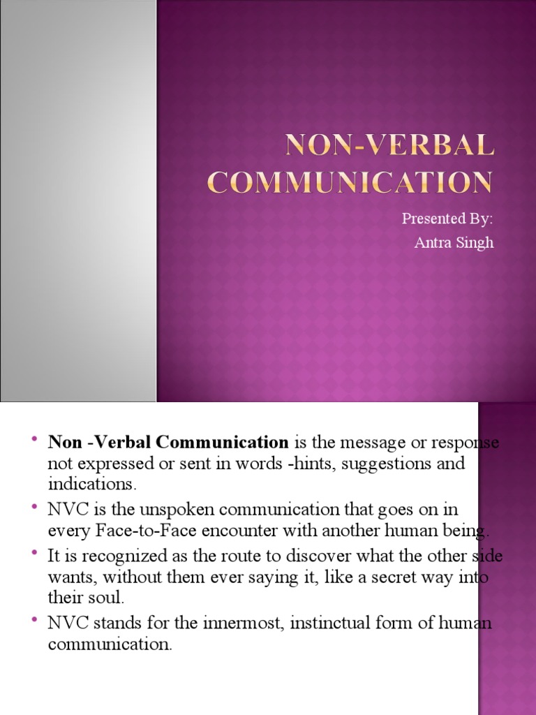 Non Verbal Communication Final | PDF | Nonverbal Communication ...