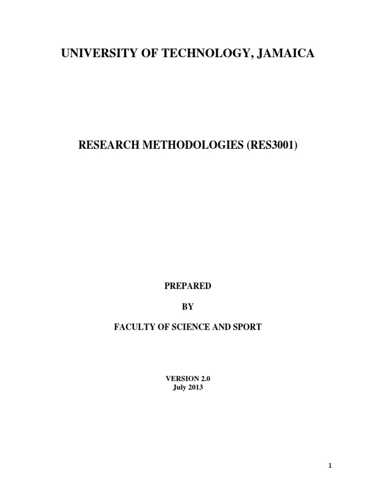 Revised Research Methodologies Manual | PDF | Hypothesis | Qualitative ...