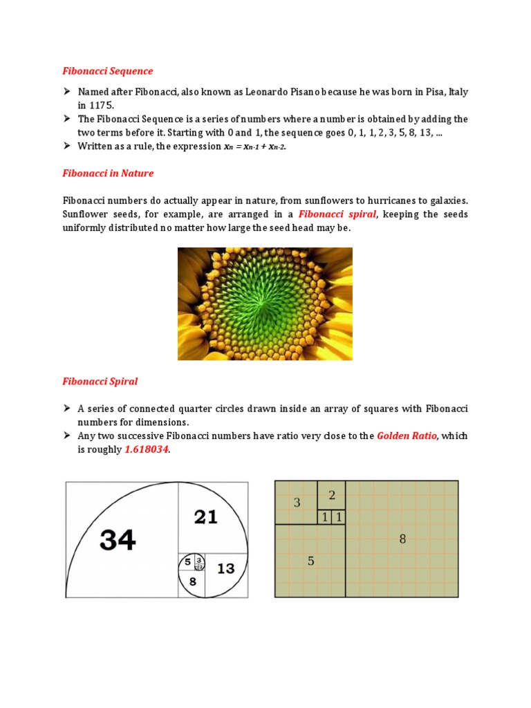 Fibonacci Sequence | PDF | Elementary Mathematics | Teaching Mathematics Fibonacci Sequence | PDF | Elementary Mathematics | Teaching Mathematics