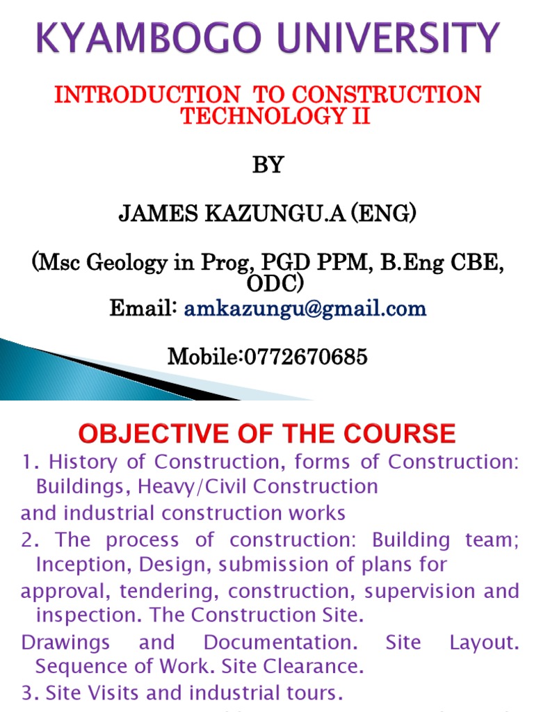 Construction Technology Chapter One | PDF | Civil Engineering | Engineering