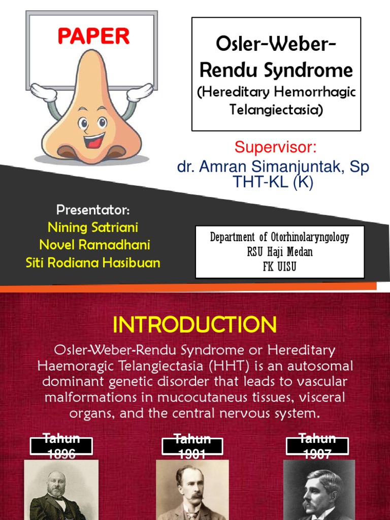 Osler-Weber-Rendu Syndrome (Hereditary Hemorrhagic Telangiectasia): A ...