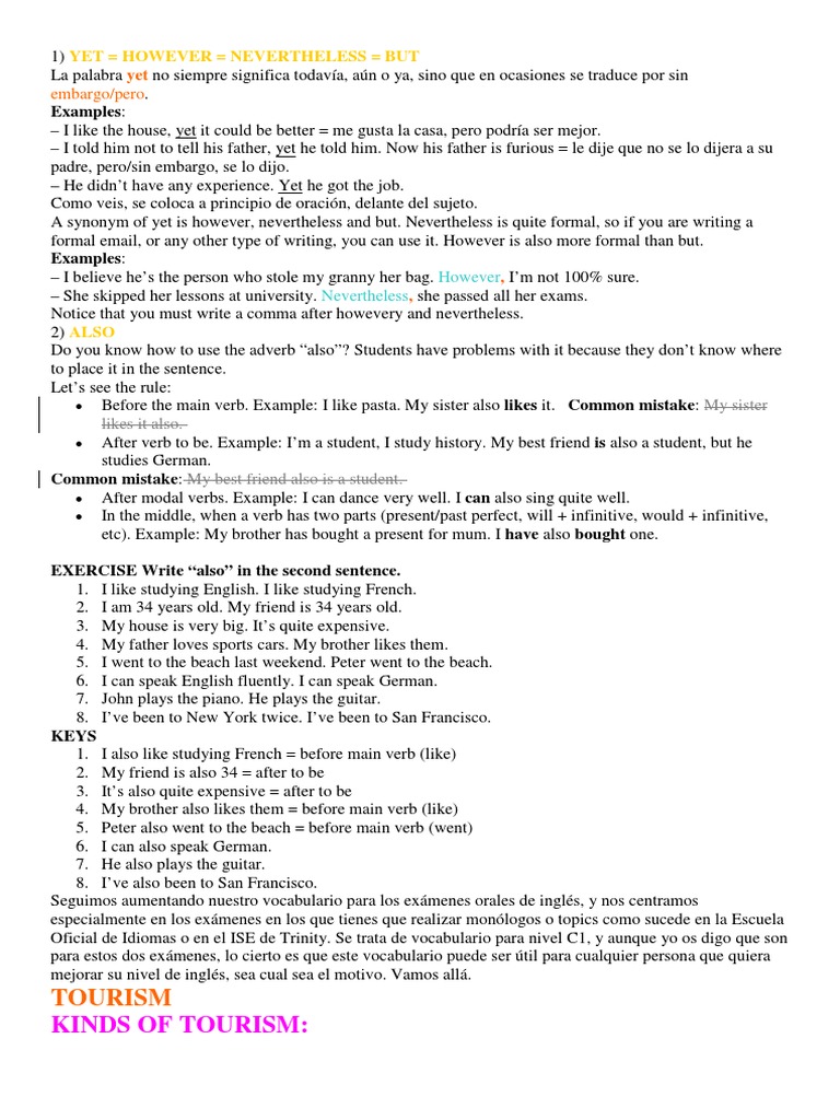 English Topics | PDF | Tourism | Economies