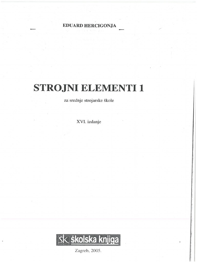 Strojni Elementi 1 PDF | PDF