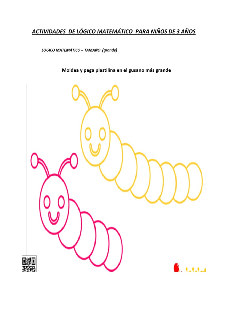 Actividades de Lógico Matemático para Niños de 3 Años | PDF | Conceptos ...