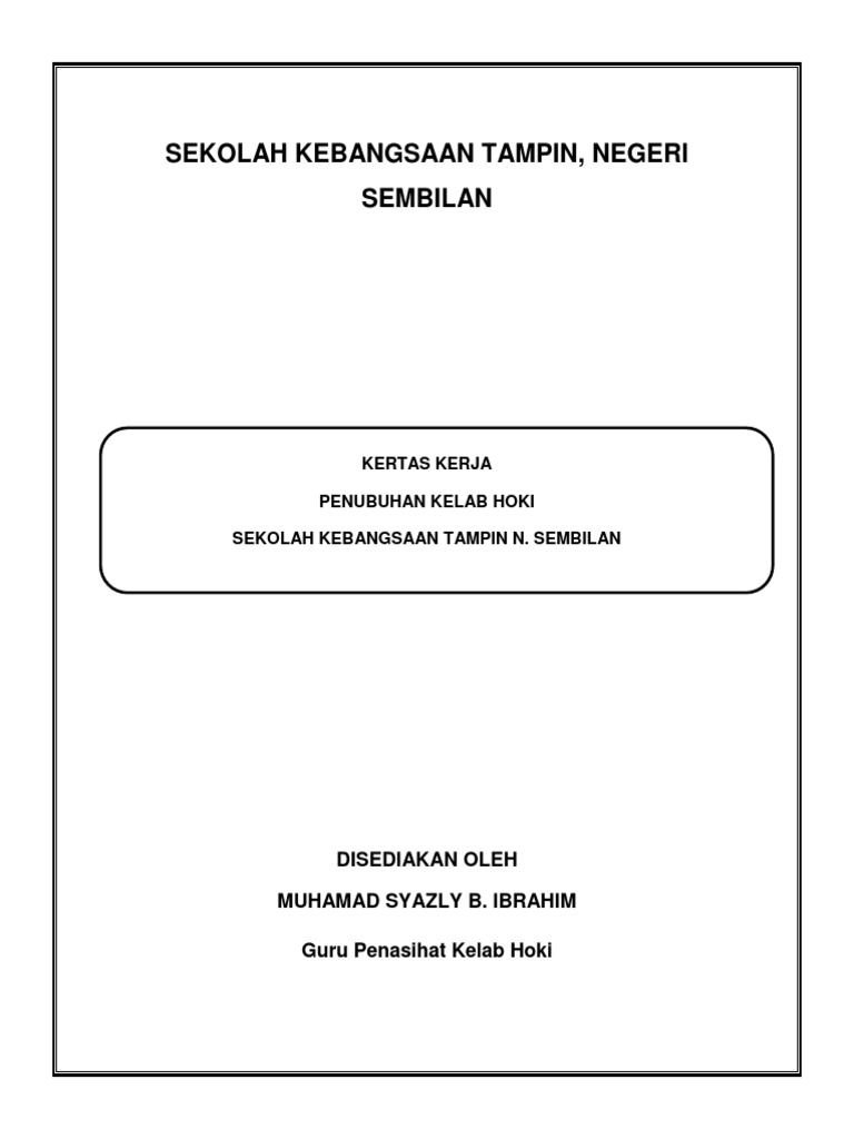 Kertas Kerja Penubuhan Hoki | PDF