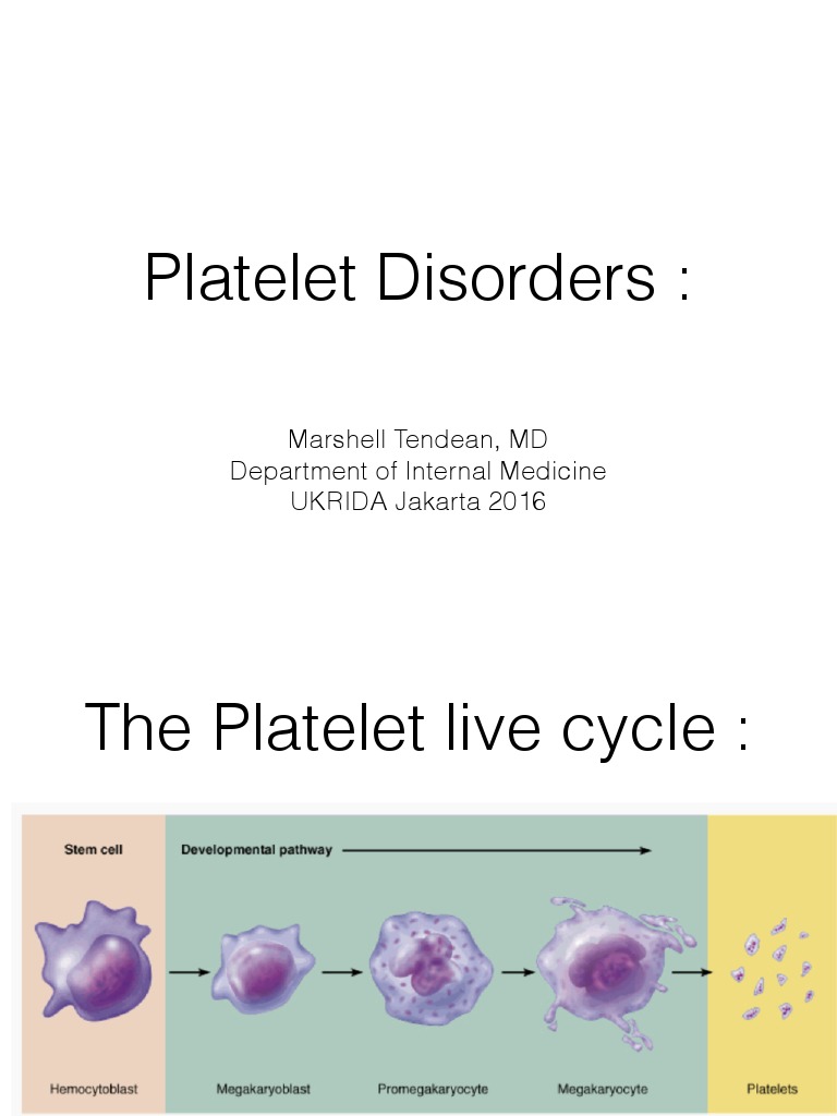 Platelet Disorders:: Marshell Tendean, MD Department of Internal ...