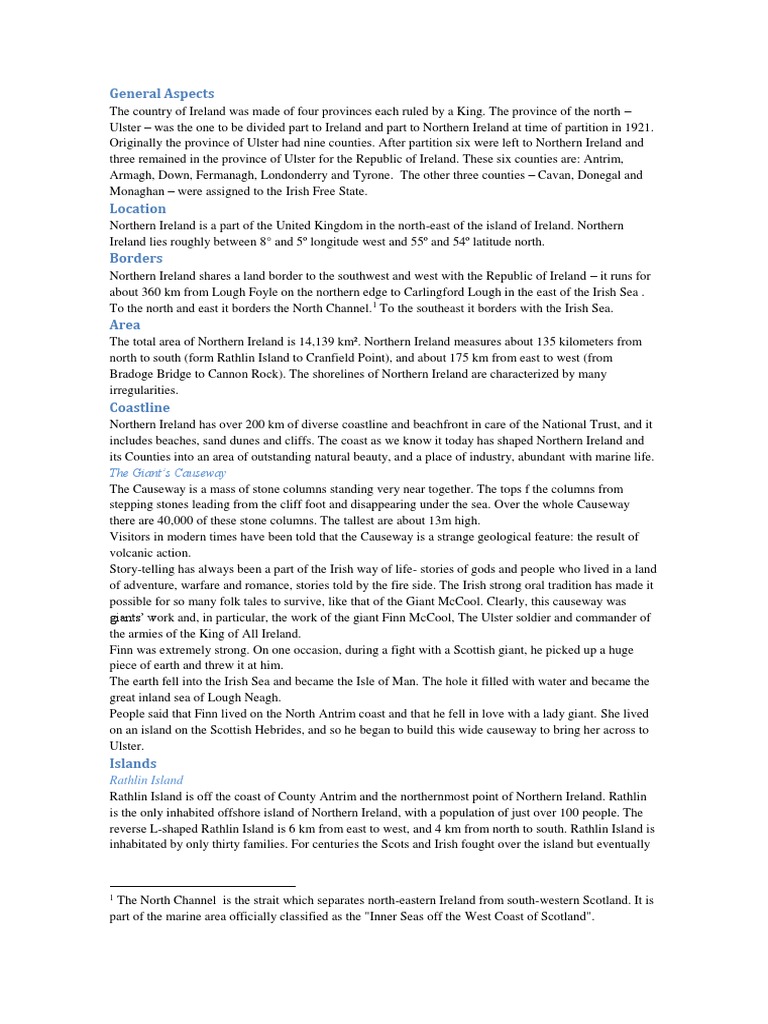 General Aspects of Ireland | PDF | Northern Ireland | Belfast