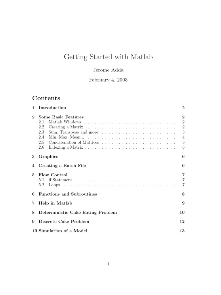 Matlab PDF | Download Free PDF | Matlab | Matrix (Mathematics)