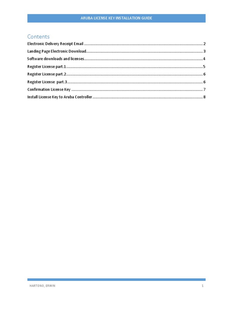 Aruba Electronic Key License Installation Guide | PDF | World Wide Web ...
