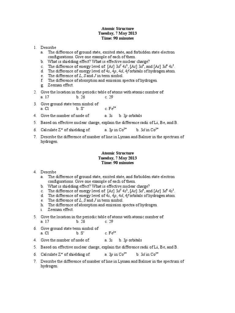 Understanding Atomic Structure Concepts | PDF | Science & Mathematics