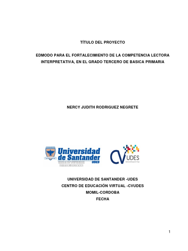 Nercy RodriguezLozano Anteproyecto V3 | PDF | Maestros | Tecnología de información y comunicaciones
