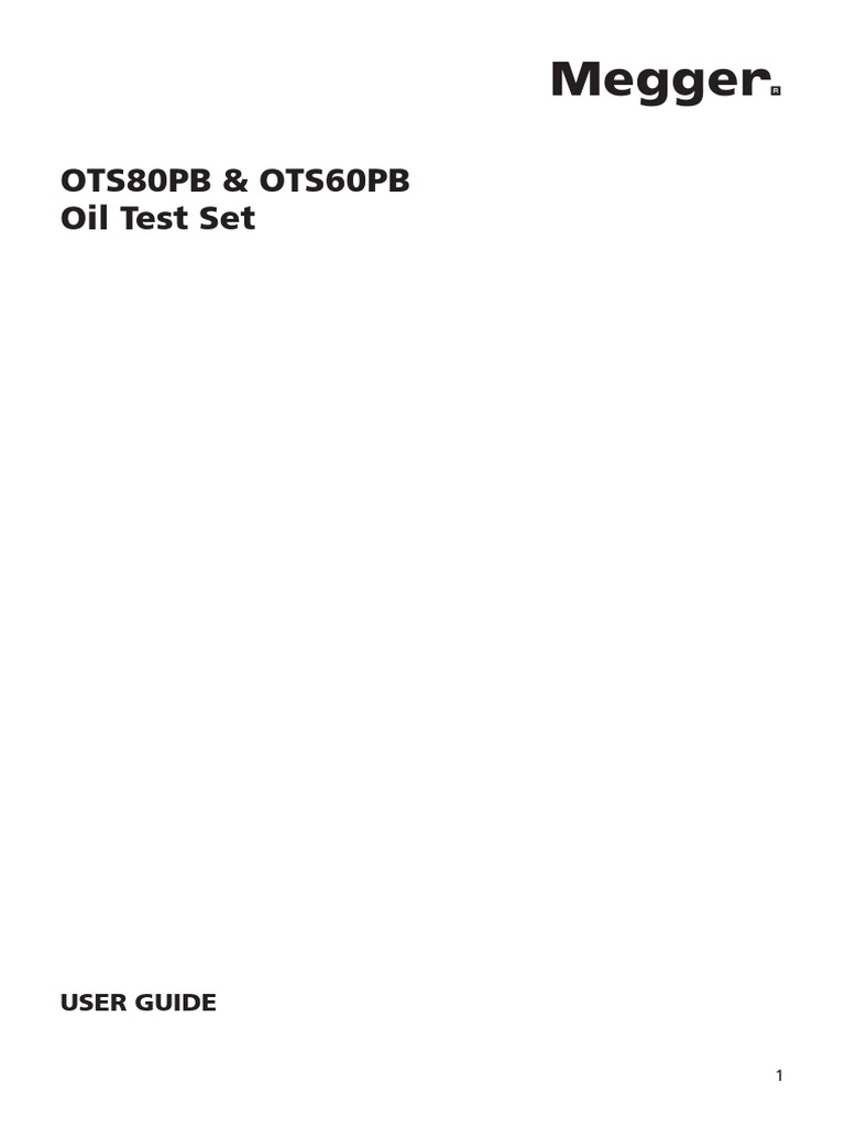 OTS80PB/OTS60PB Oil Test Set Guide | PDF | Battery Charger | Electrical ...