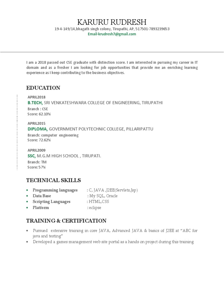 Rudresh Resume Updated | PDF | Java (Programming Language) | Java Platform
