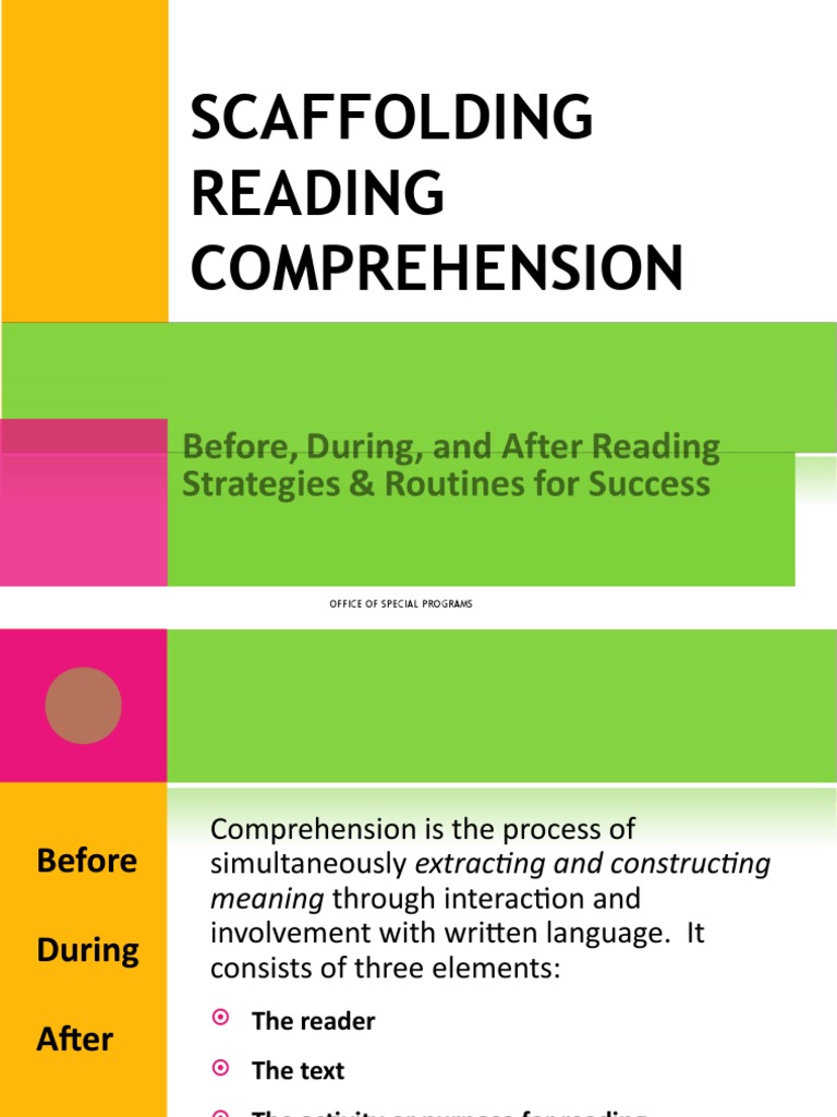 Scaffolding Reading Comprehension: Office of Special Programs | PDF ...