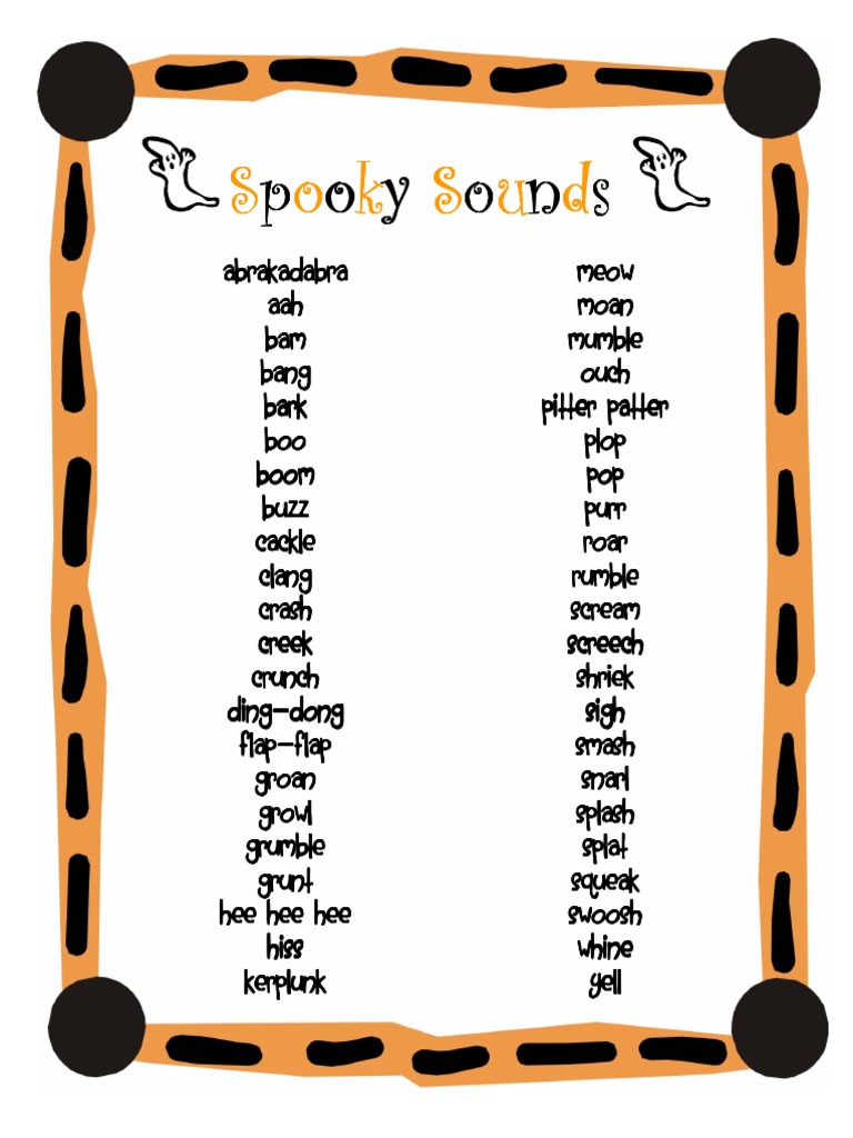 Spooky Sound Effects List | PDF | Art