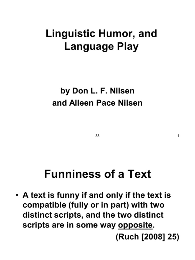 Humor Linguistics | PDF