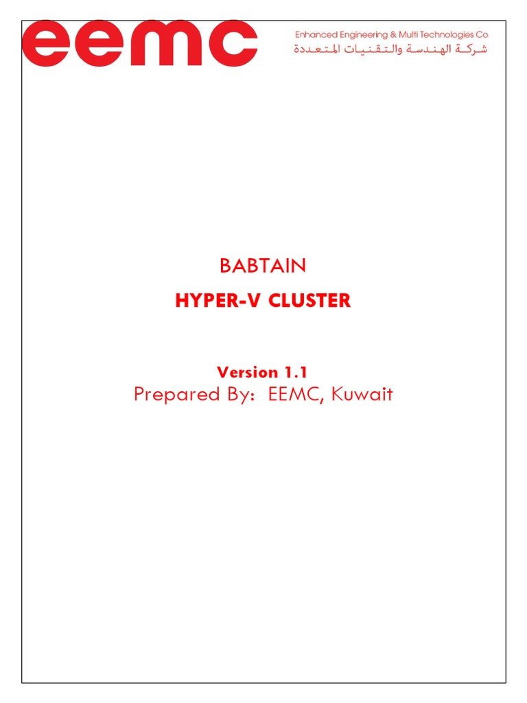 Babtain: Hyper-V Cluster | PDF | Hyper V | Computer Cluster