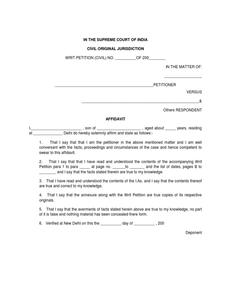2924 20190306153144 Sample Format of Civil Writ Petition 1553109811574 | PDF