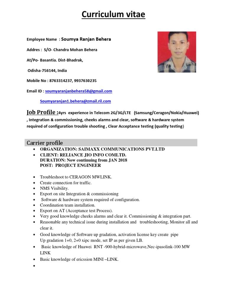 Soumya Ud CV M | PDF | 4 G | Telecommunications