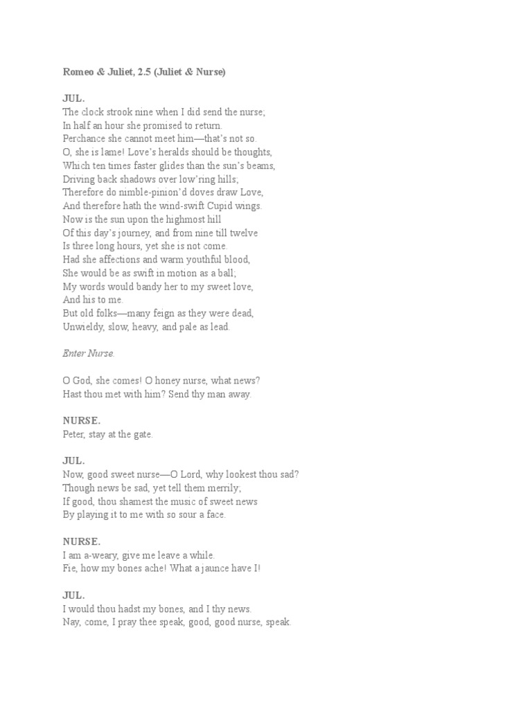 Romeo and Juliet Scene W/ Nurse | PDF | Religion & Spirituality ...