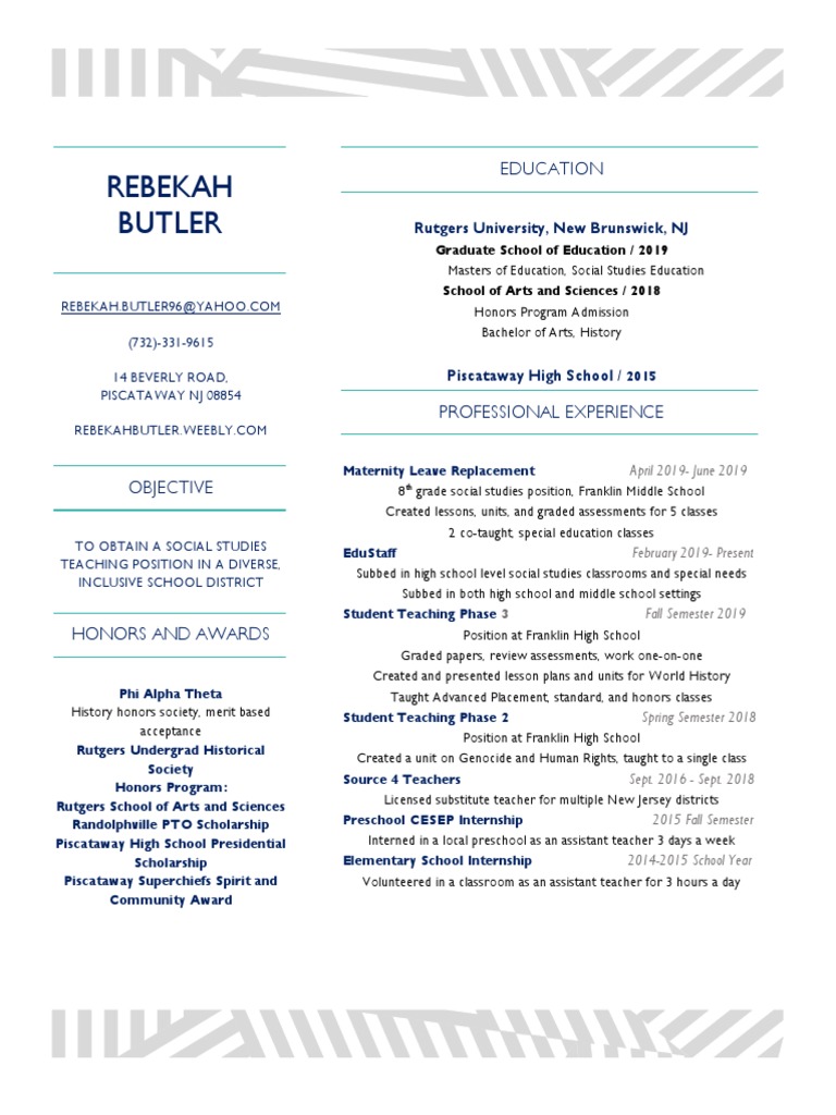 Butler Resume Updated | Download Free PDF | Teachers | Behavior Modification