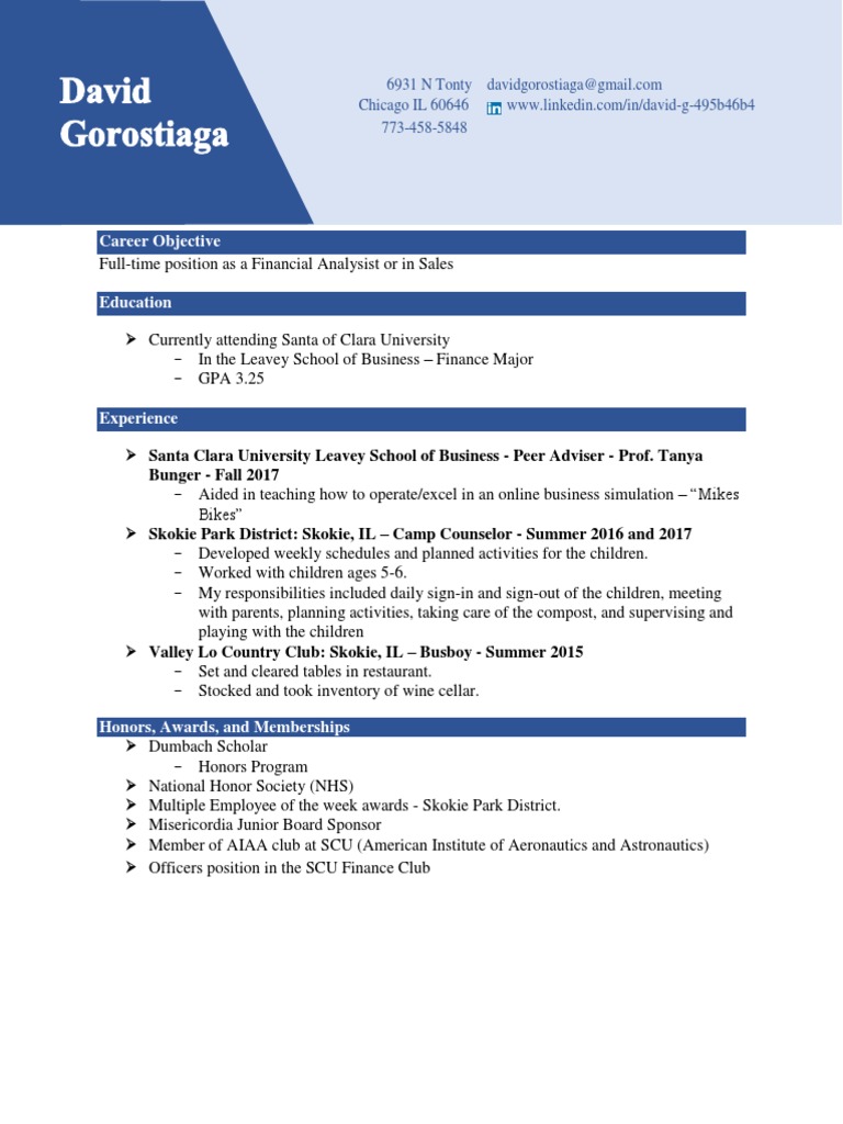 Financial Analyst Resume Overview | PDF | Career & Growth