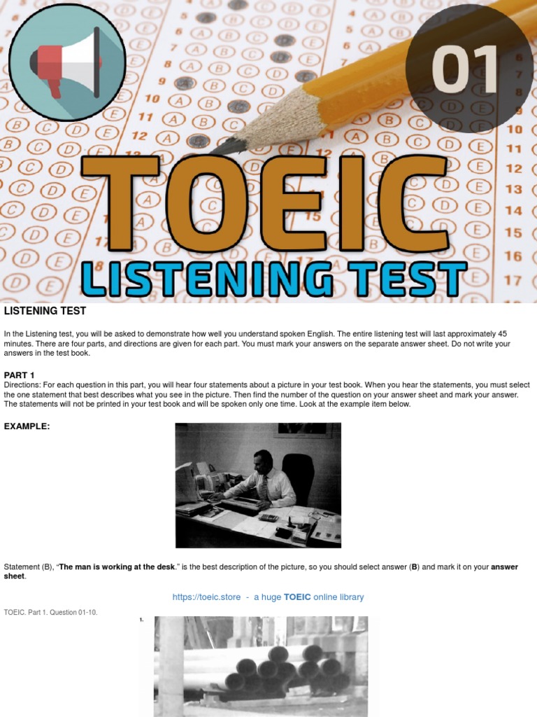 Examinee Handbook For Toeic Listening Reading Test Updated | PDF ...