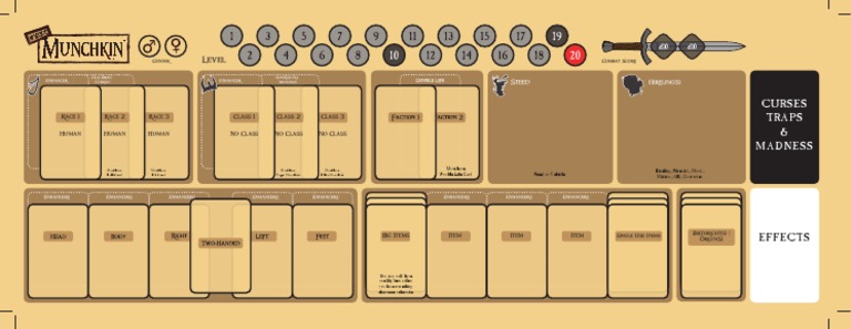 Munchkin Player Mat | Games Of Mental Skill | Games Of Chance