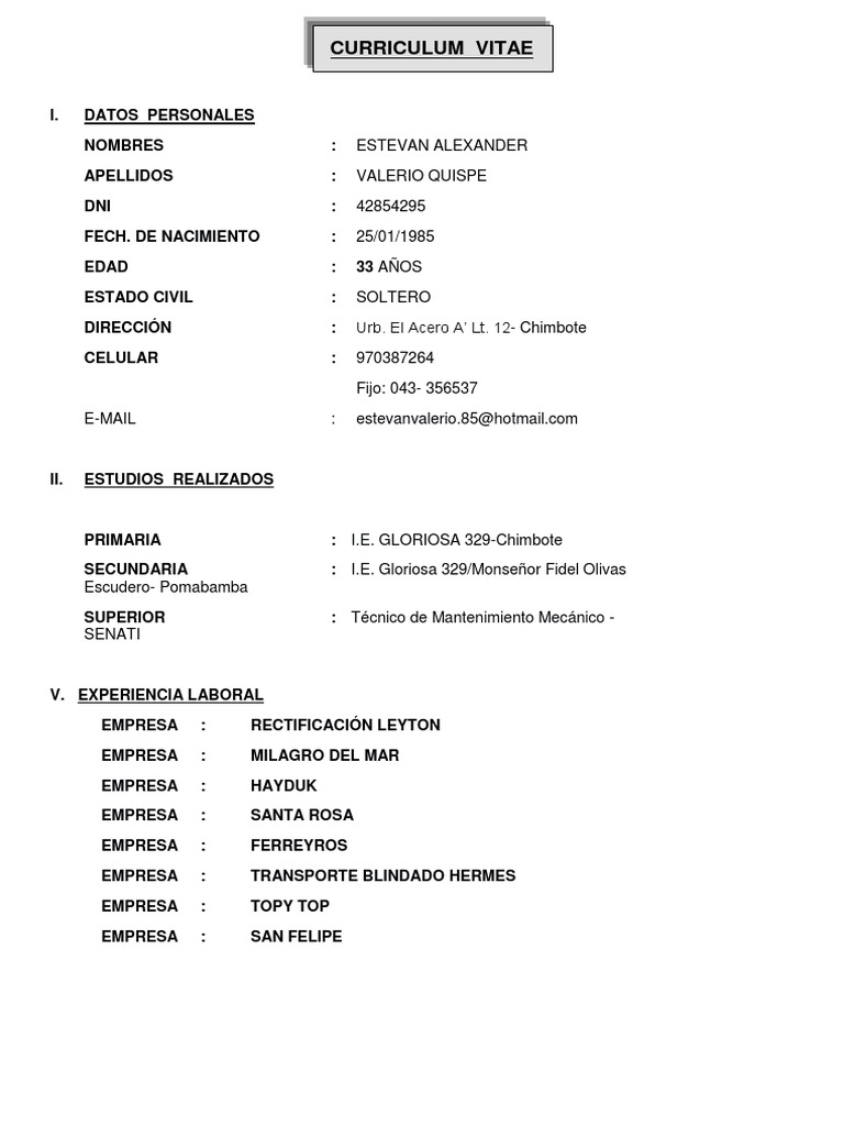 CV Valerio | PDF