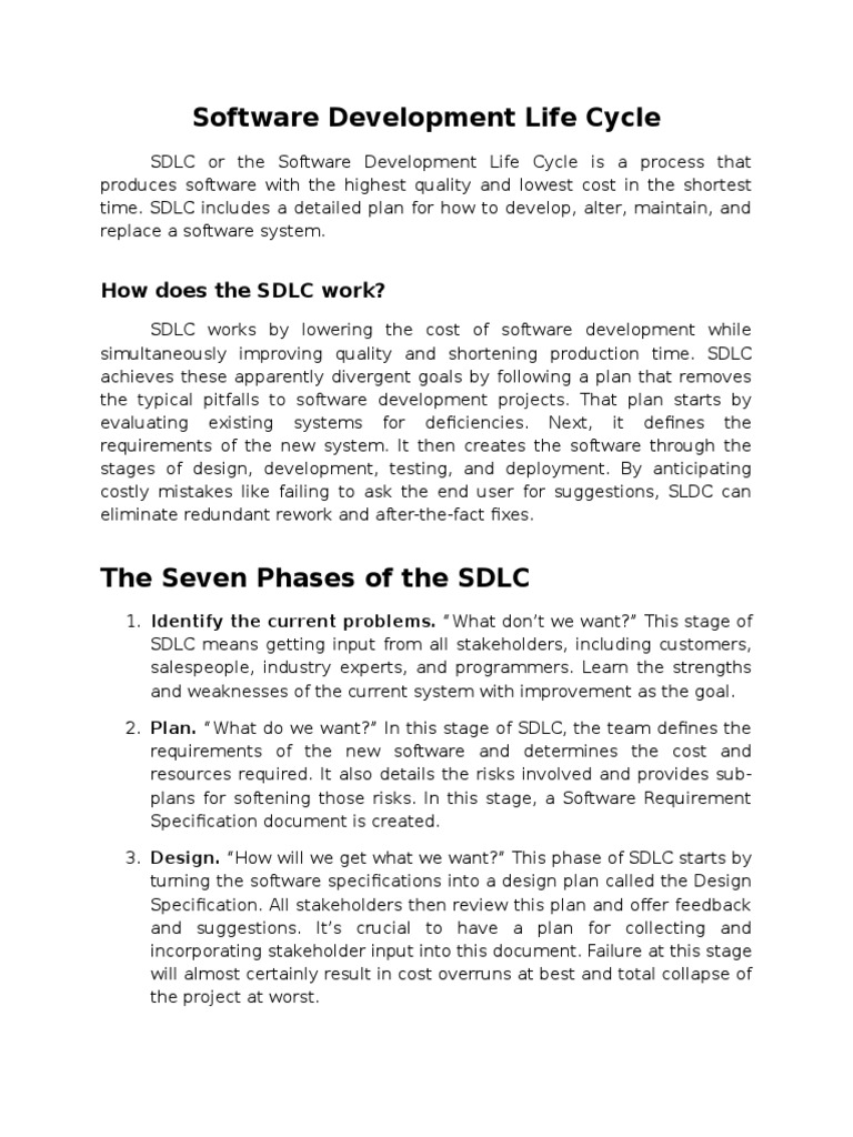 Sdlc Pdf Supply Chain Software Development Process