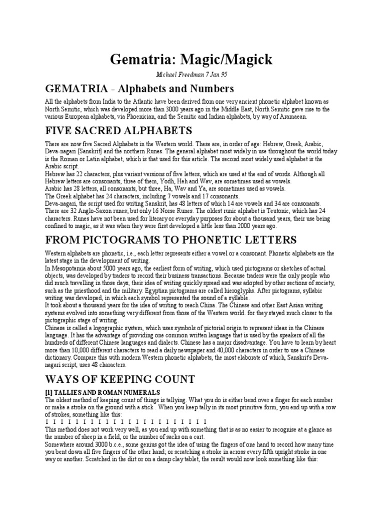 Gematria - Magic PDF | PDF | Alphabet | Runes