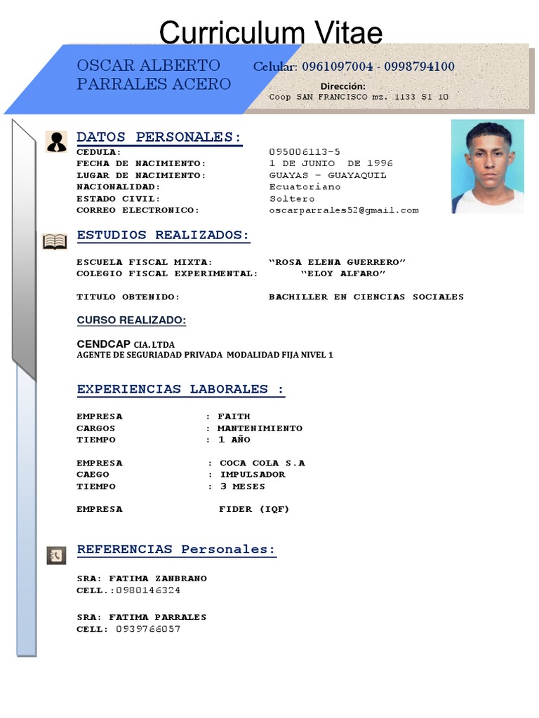 Curriculum Vitae OSCAR | PDF